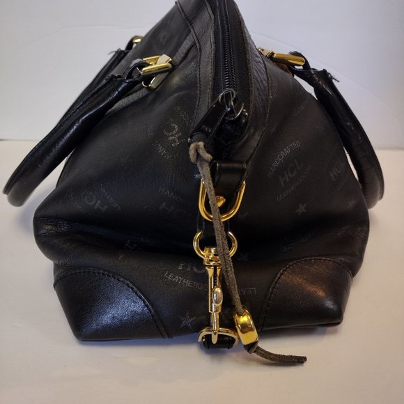 HCL | Bags | Hcl Handcrafted Leathergoods Black Monogram Satchel Purse ...